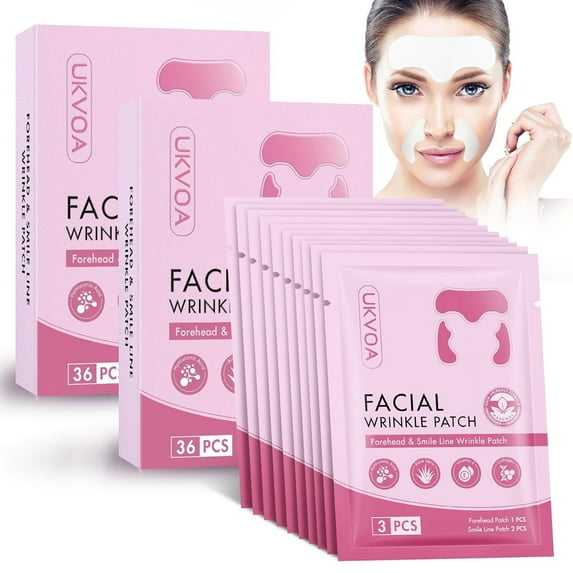 Forehead Wrinkle Patches & Smile Line Patches, Overnight Facial Wrinkle ...