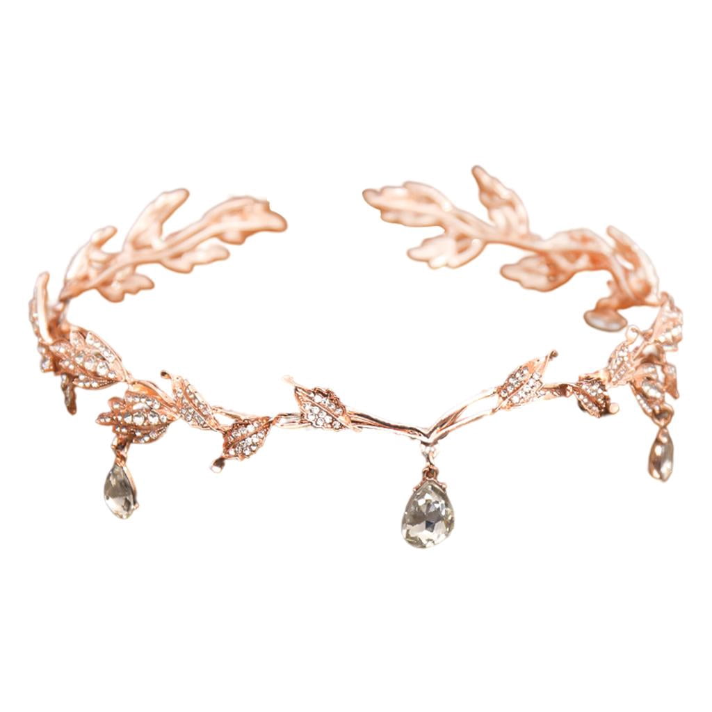Forehead chain rhinestone leaf headband for bridal festival hair ...