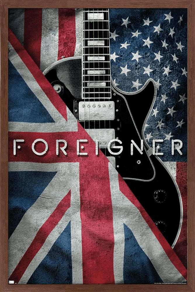 Foreigner - Flags Wall Poster, 14.725" x 22.375", Framed - Walmart.com
