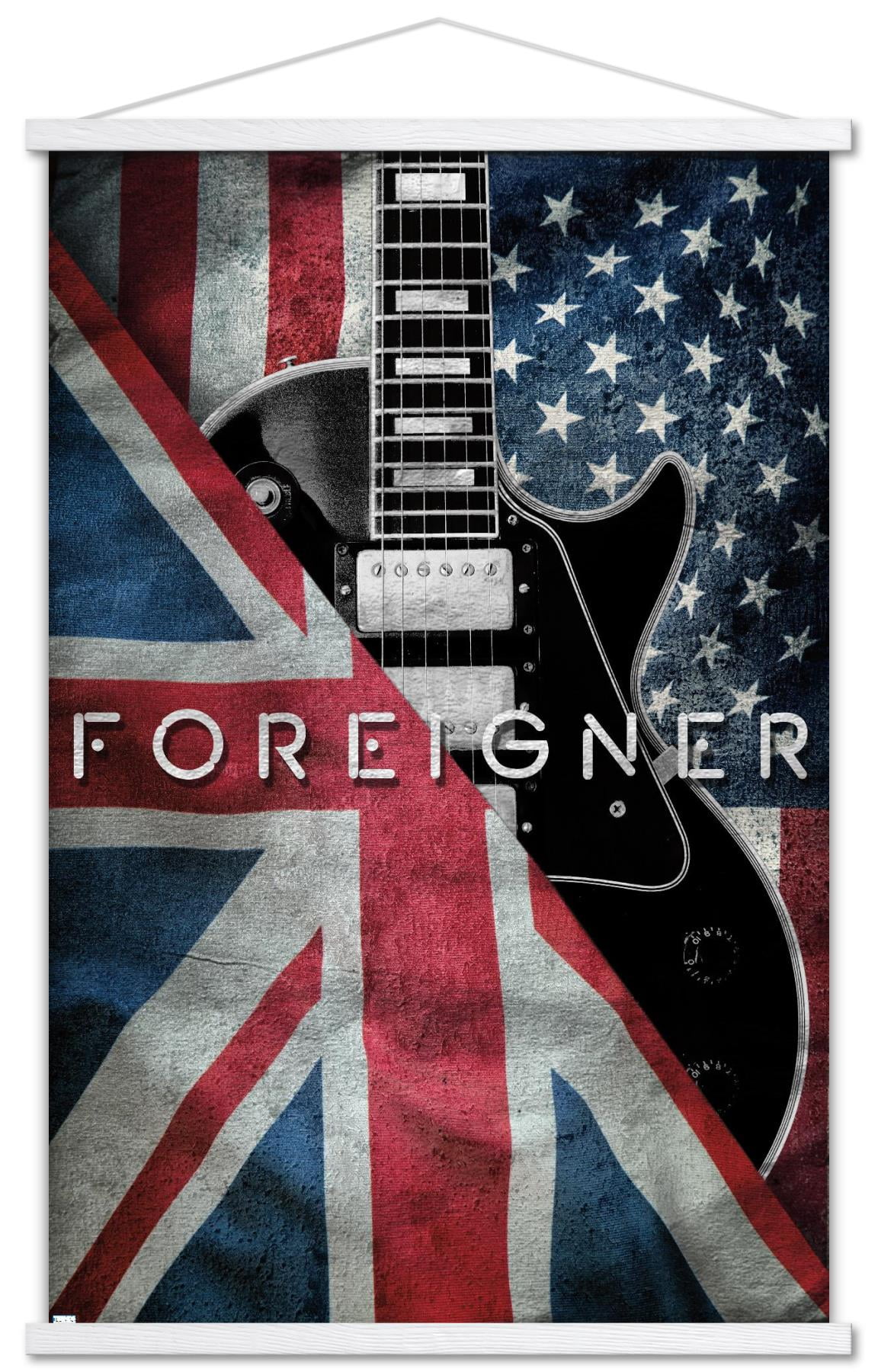 Foreigner - Flags Wall Poster with Wooden Magnetic Frame, 22.375" x 34 ...