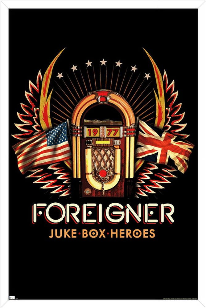 Foreigner - Juke Box Heroes Wall Poster, 22.375" x 34", Framed ...
