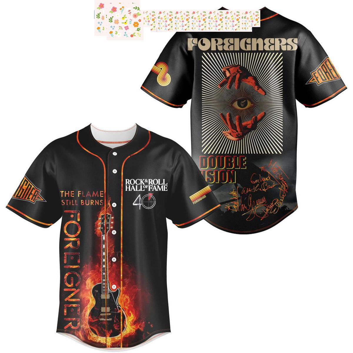 Foreigners Double Vision The Flame Still Burns Baseball Jersey ...