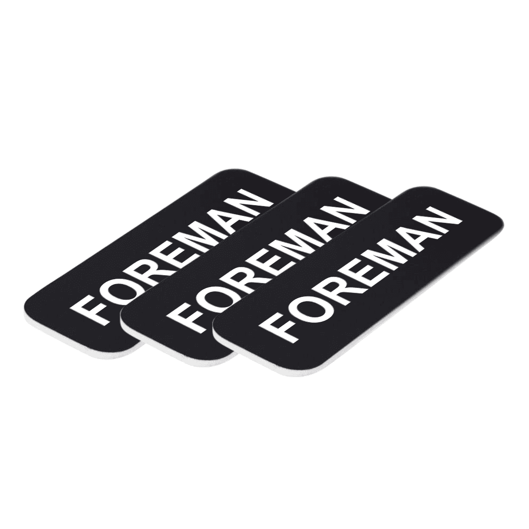 Foreman 1 x 3" Name Tag/Badge, Black, (3 Pack) - Walmart.com