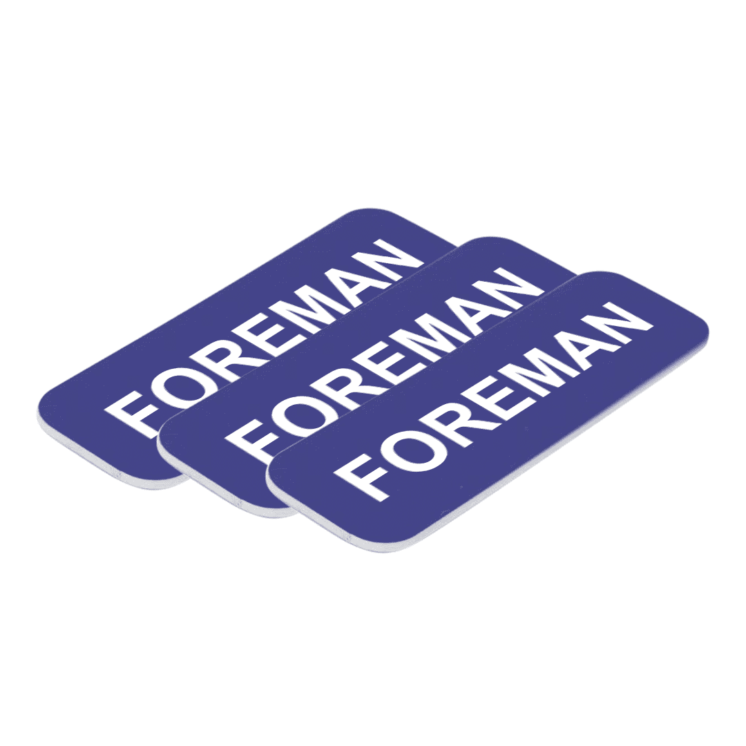 Foreman 1 x 3" Name Tag/Badge, Blue, (3 Pack) - Walmart.com