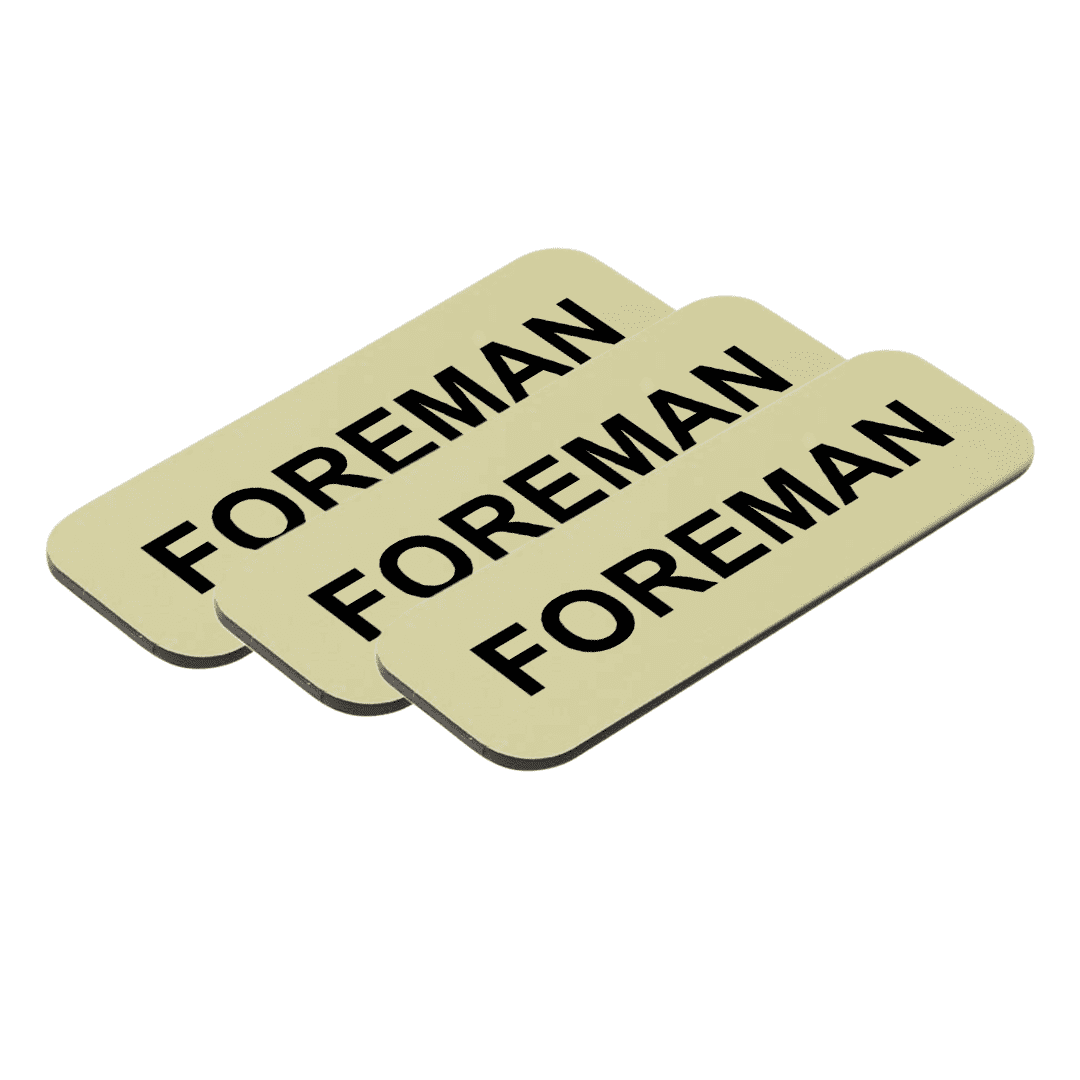 Foreman 1 x 3" Name Tag/Badge, Brushed Gold, (3 Pack) - Walmart.com