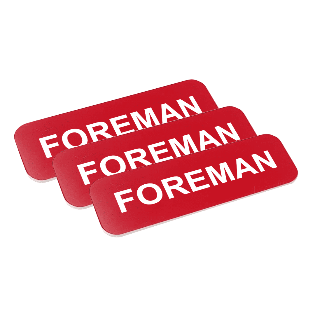Foreman 1 x 3" Name Tag/Badge, Red, (3 Pack) - Walmart.com