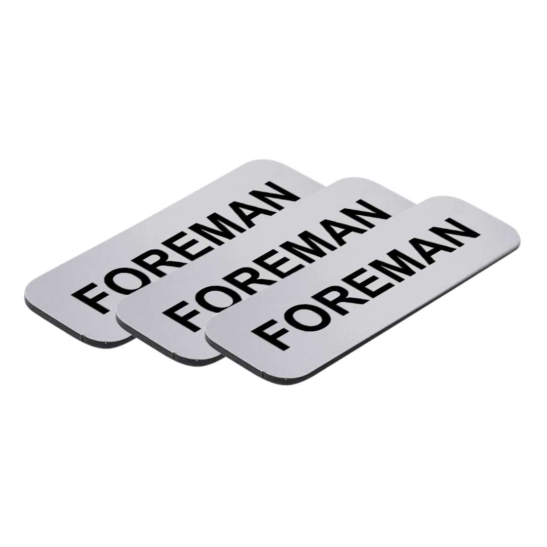 Foreman 1 x 3" Name Tag/Badge, Silver, (3 Pack) - Walmart.com