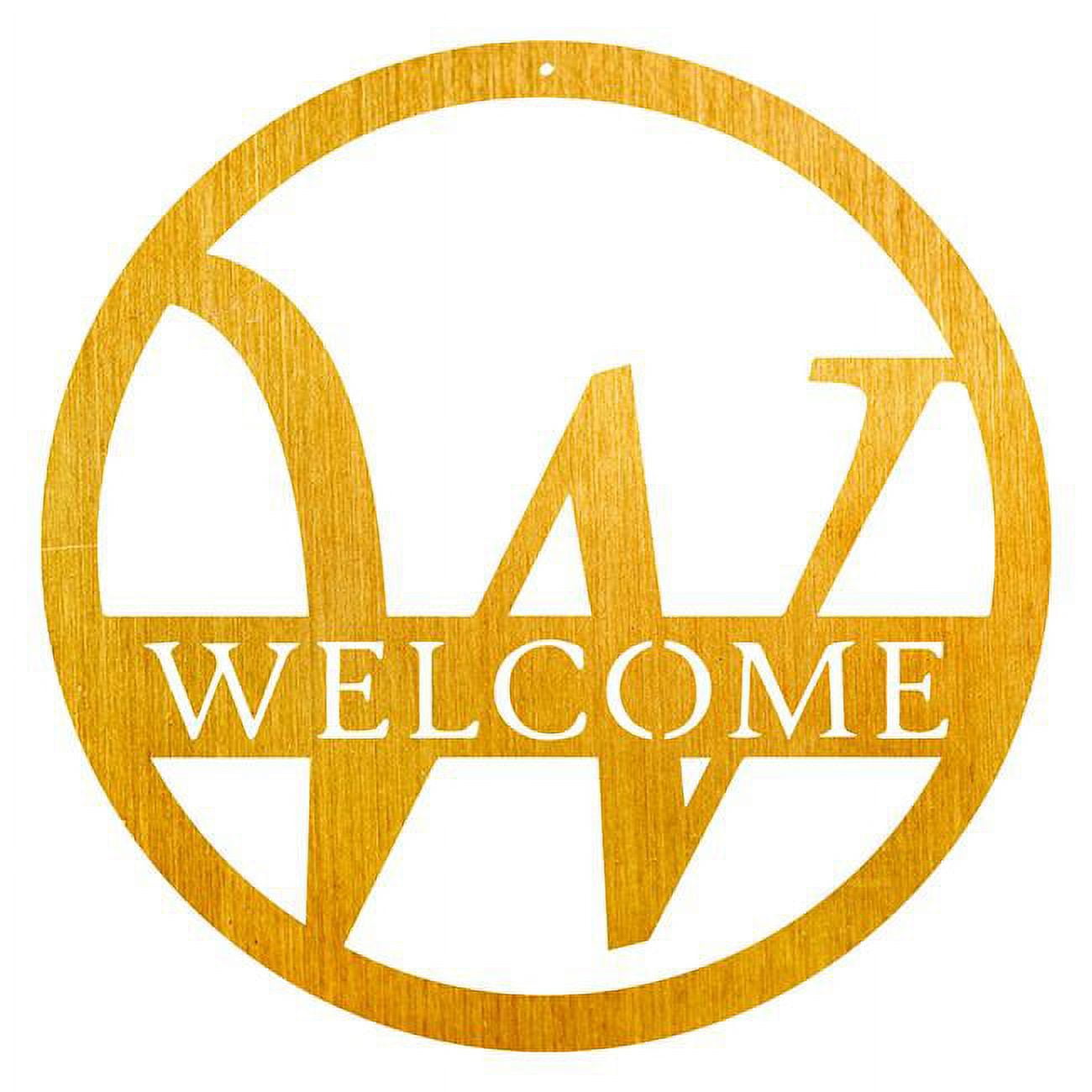 Foreman Metal Works WELCOMEROUND-16-GLD 14 Gauge Solid Steel Unique ...