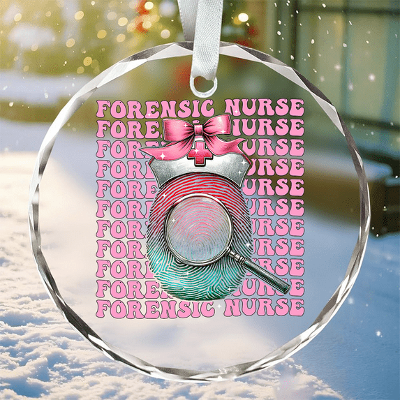 Forensic Nurse Nursing Fne Fingerprint Girl Coquette Bow Ornament Home ...