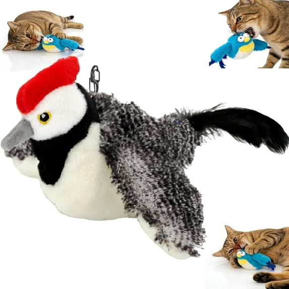 Foreseeon Interactive Chirping Bird Cat Toy, Upgraded Simulated ...