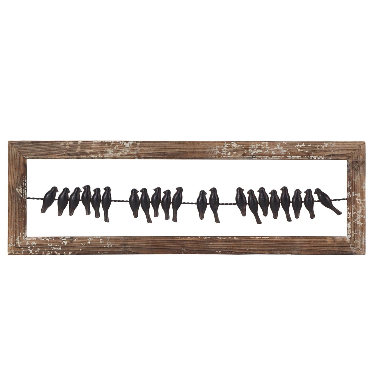 Foreside Home & Garden Bird On A Wire Wood and Metal Wall Décor, Silver ...