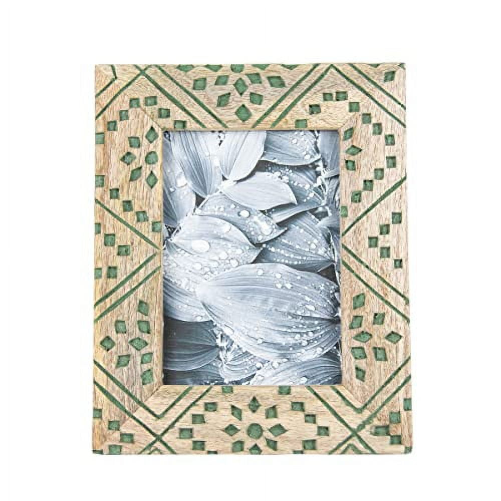Foreside Home & Garden Green Wood & Glass Photo Frame, 5x7 Inches ...