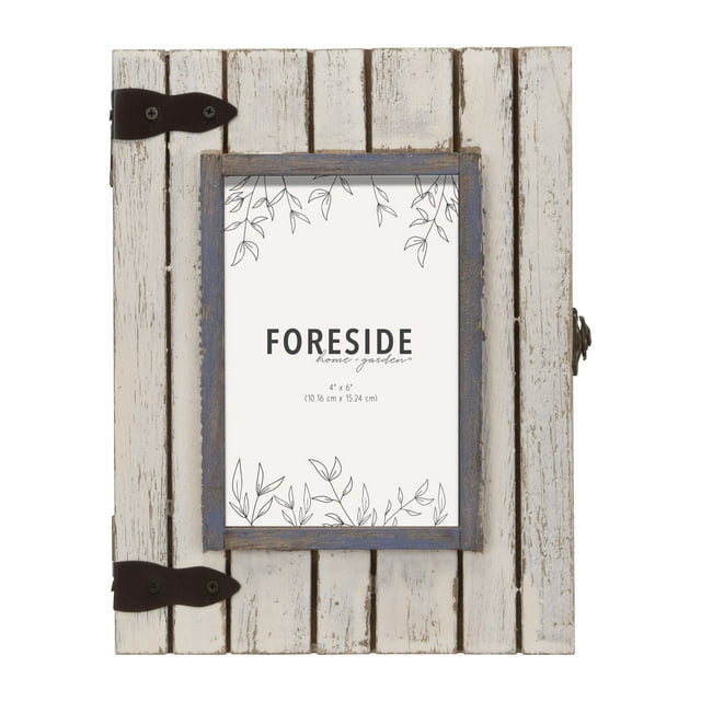 Foreside Home & Garden Rustic Wood Box Frame, 4X6, White FFRD06193 ...