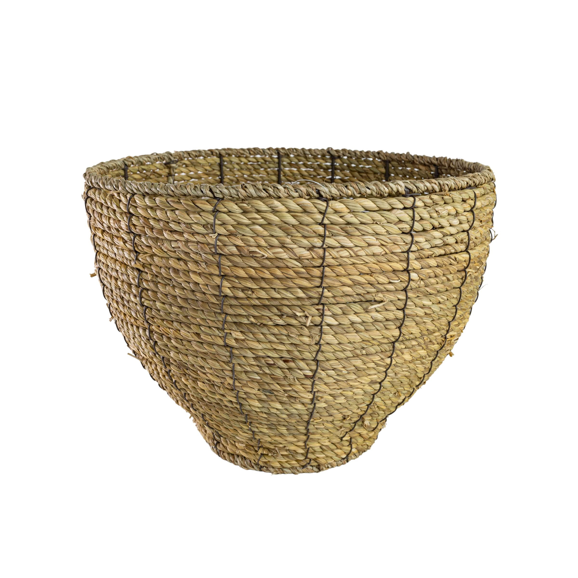 Foreside Home & Garden Small Dry Basket Planter Seagrass & Metal ...