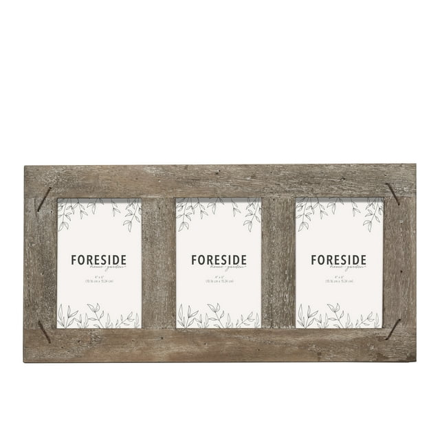 Foreside Home & Garden Three Photo Weathered Frame, 4X6, Brown ...