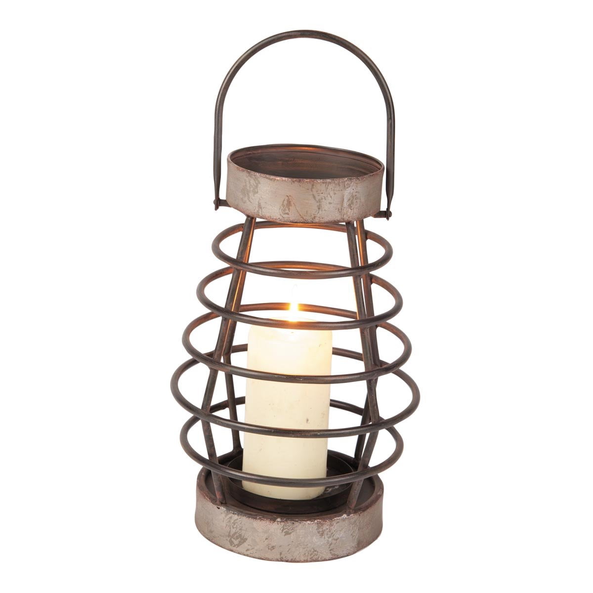 Foreside Small Home & Garden Rustic Cage Wire Metal Pillar Candle ...