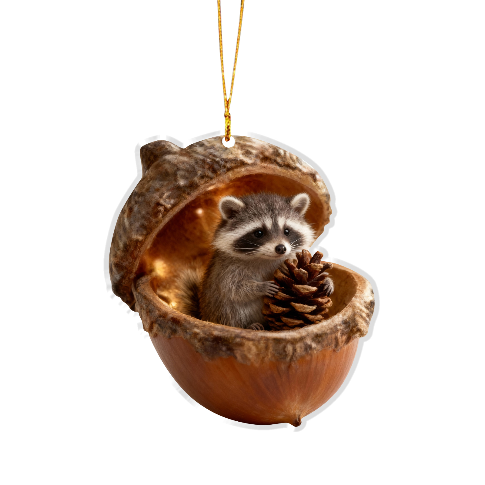 Forest Animal Acorn Hanging Christmas Tree Decorations, 2D Acrylic ...