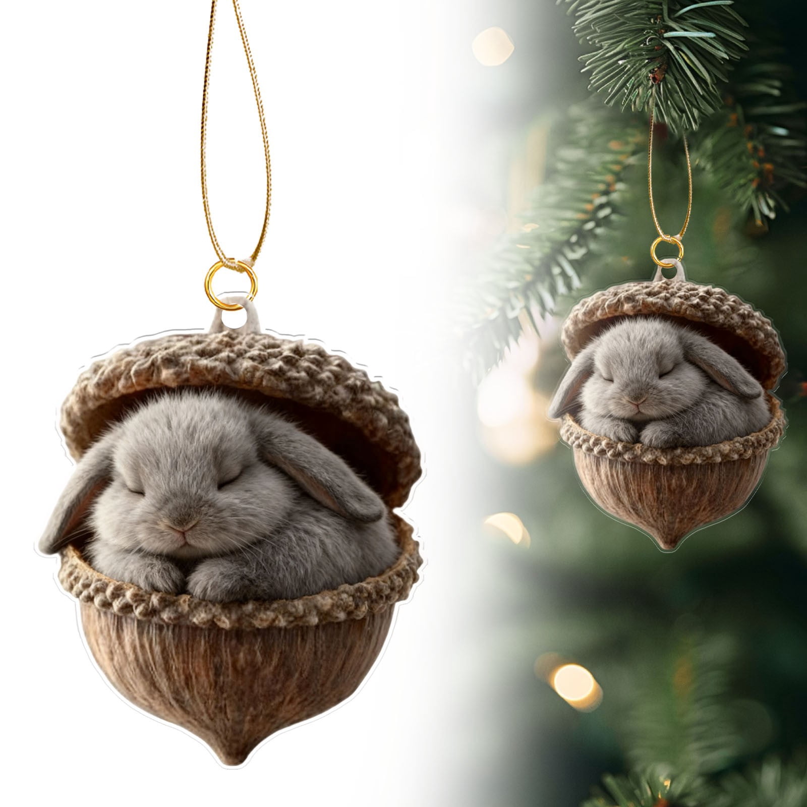 Forest Animal Acorn Ornaments 2026 New Cozy Forest Christmas Ornaments ...