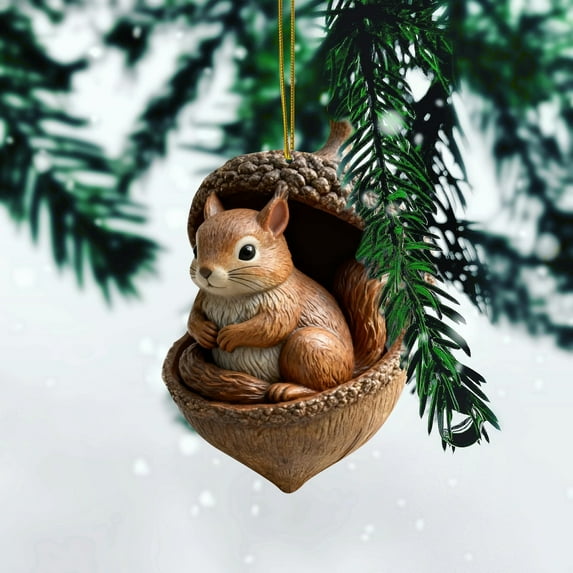 Forest Animal Acorn Ornaments, 2D Flat Acrylic Woodland Creature ...