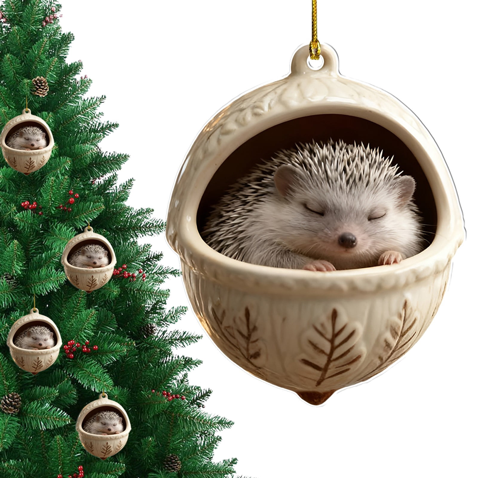 Forest Animal Acorn Ornaments, Animal Ornaments for Woodland Christmas ...