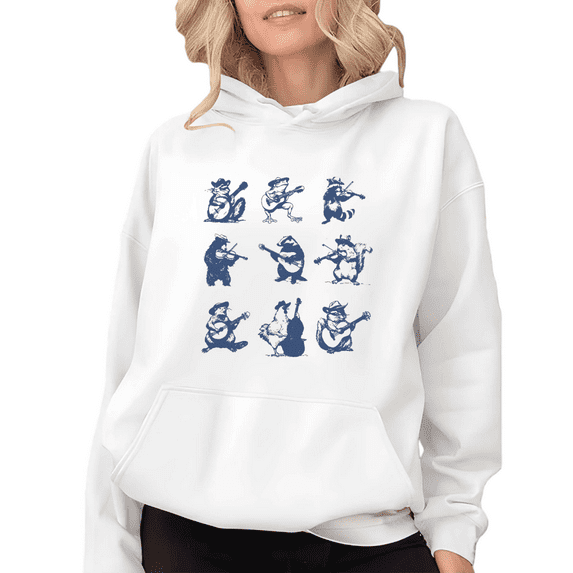 Forest Animal Band Graphic Sweatshirt Print Hoodie White S-2XL Musical ...