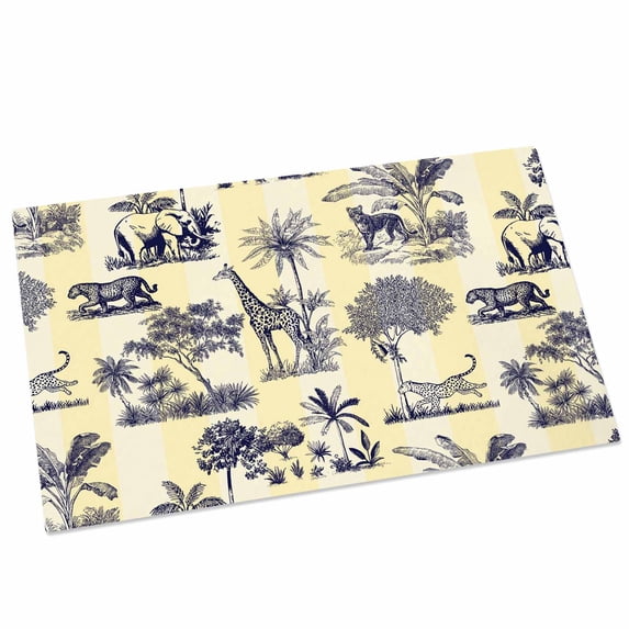 Forest Animal Door Mat 16x24 Inch Vintage Forest Elephant Giraffe ...