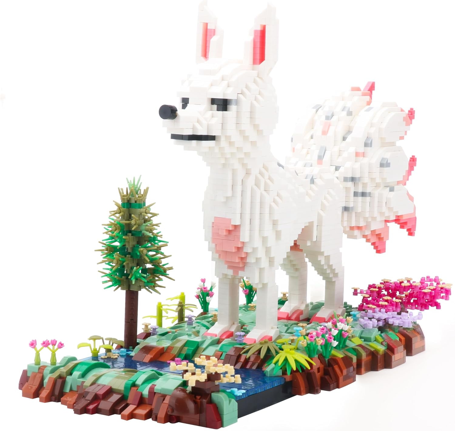 Forest Animal Micro Building Blocks Set - Nine Tailed Fox Stand in ...