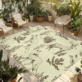Forest Animal Outdoor Rug, Line Drawing Deer Fox Cool Wolf Spring Weed ...