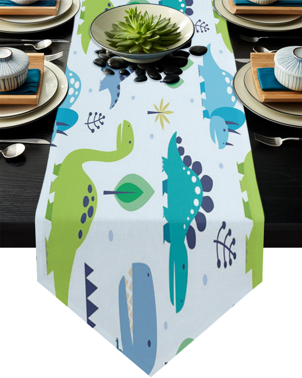 Forest Animal Woods Owl Fox Deer Fashion Table Runners Cotton Linen ...