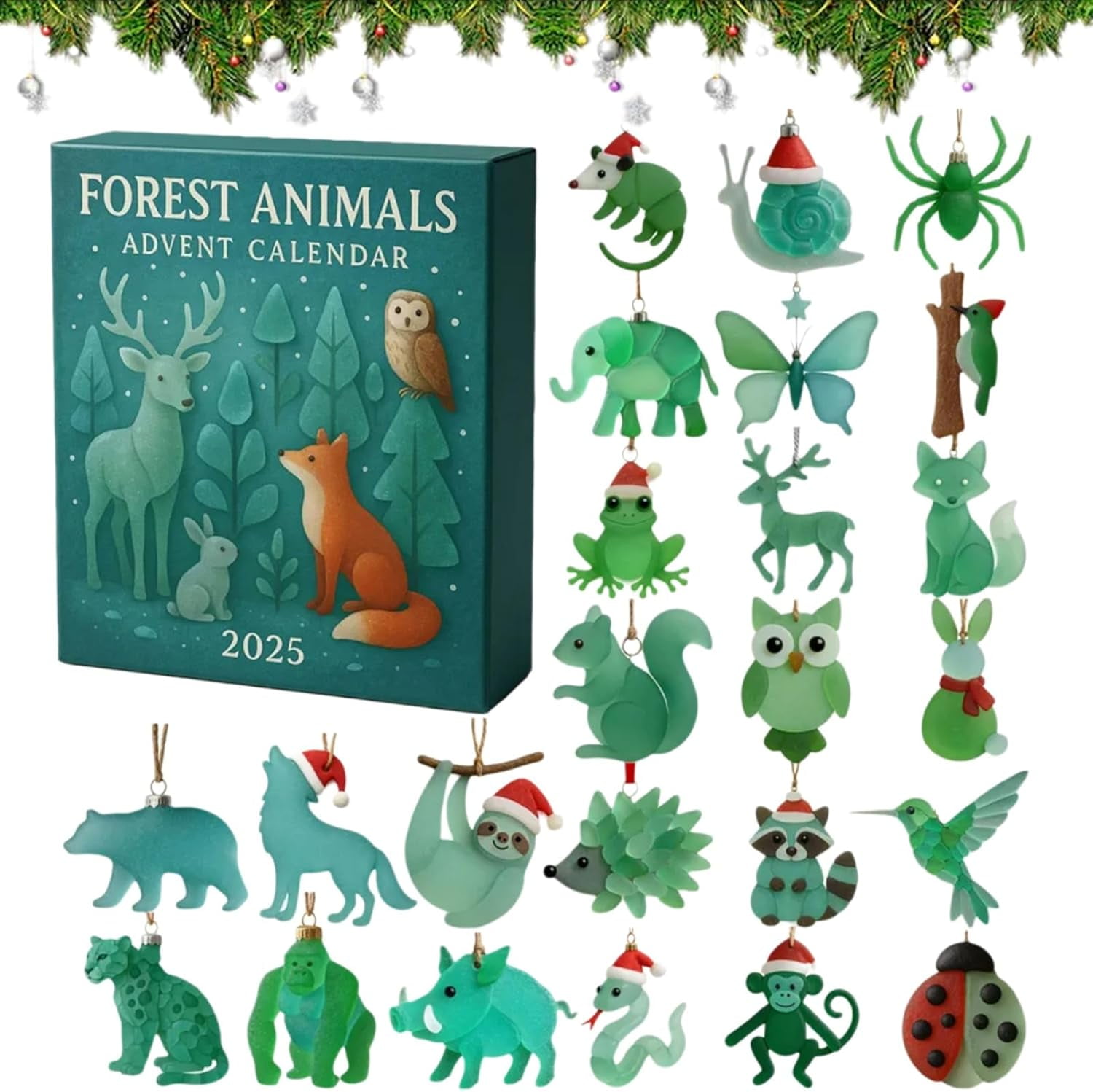 Forest Animals 2025 Advent Calendar, 24 Days Woodland Theme Christmas ...