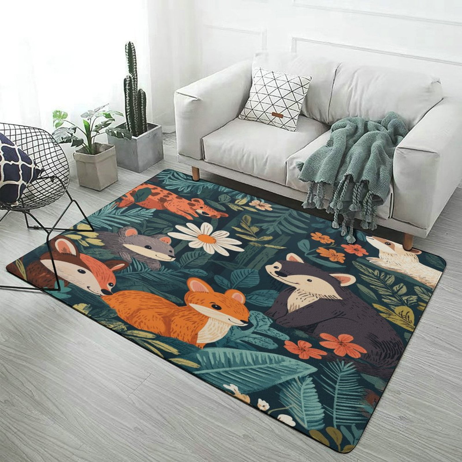 Forest Animals (26) Home Decor Living Room Carpet Non-slip Hotel Lobby ...