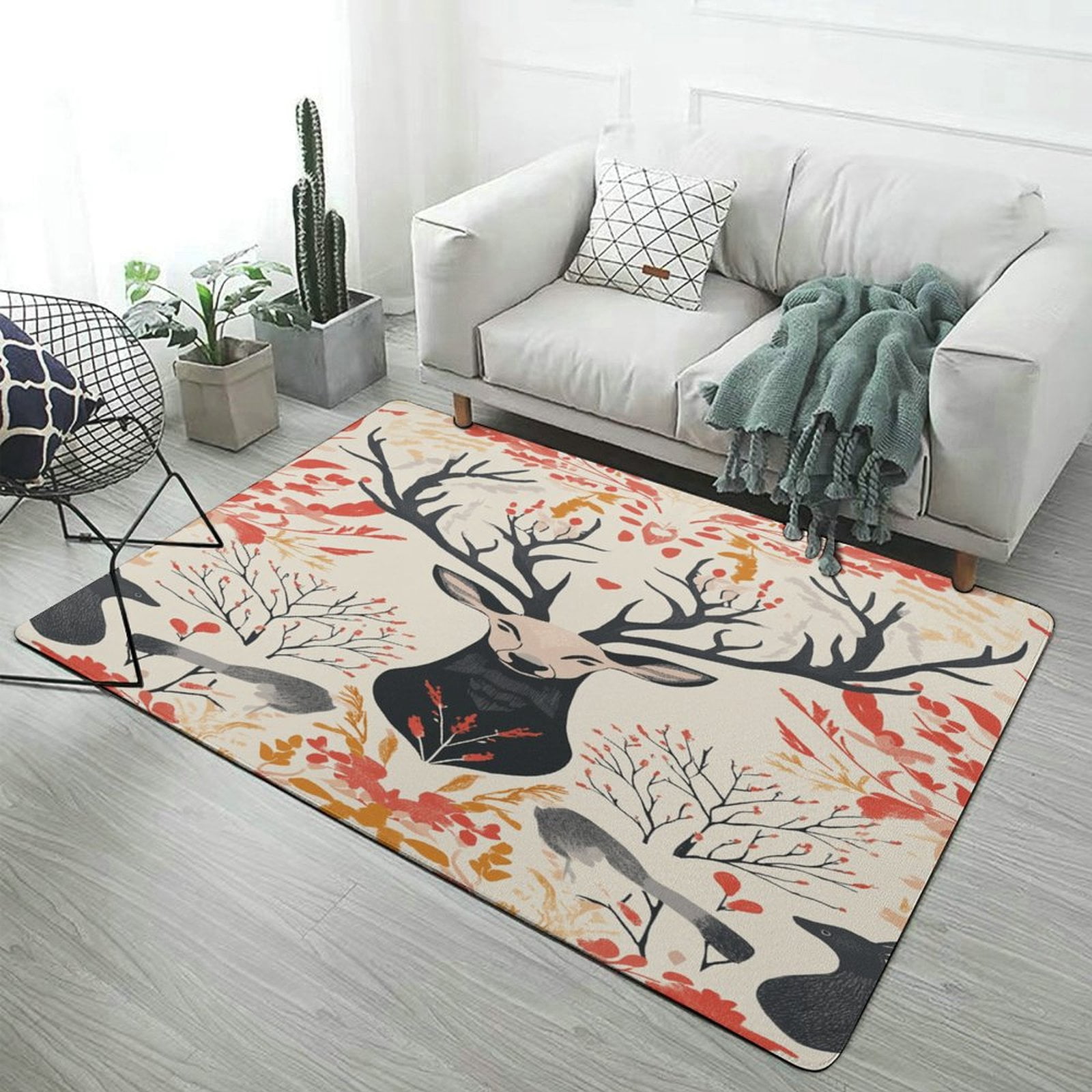 Forest Animals (40) Carpet Style Living Room Bedroom Rug Modern 3d ...