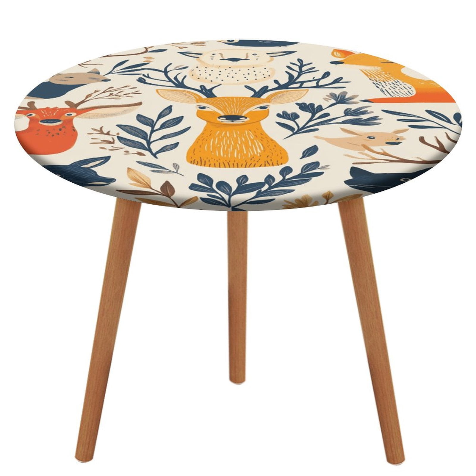 Forest Animals (8) Pattern Round Tablecloth Waterproof Elastic Table ...