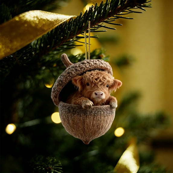 Forest Animals Christmas Tree Pendant -- 8cm Acrylic Holiday Ornament ...