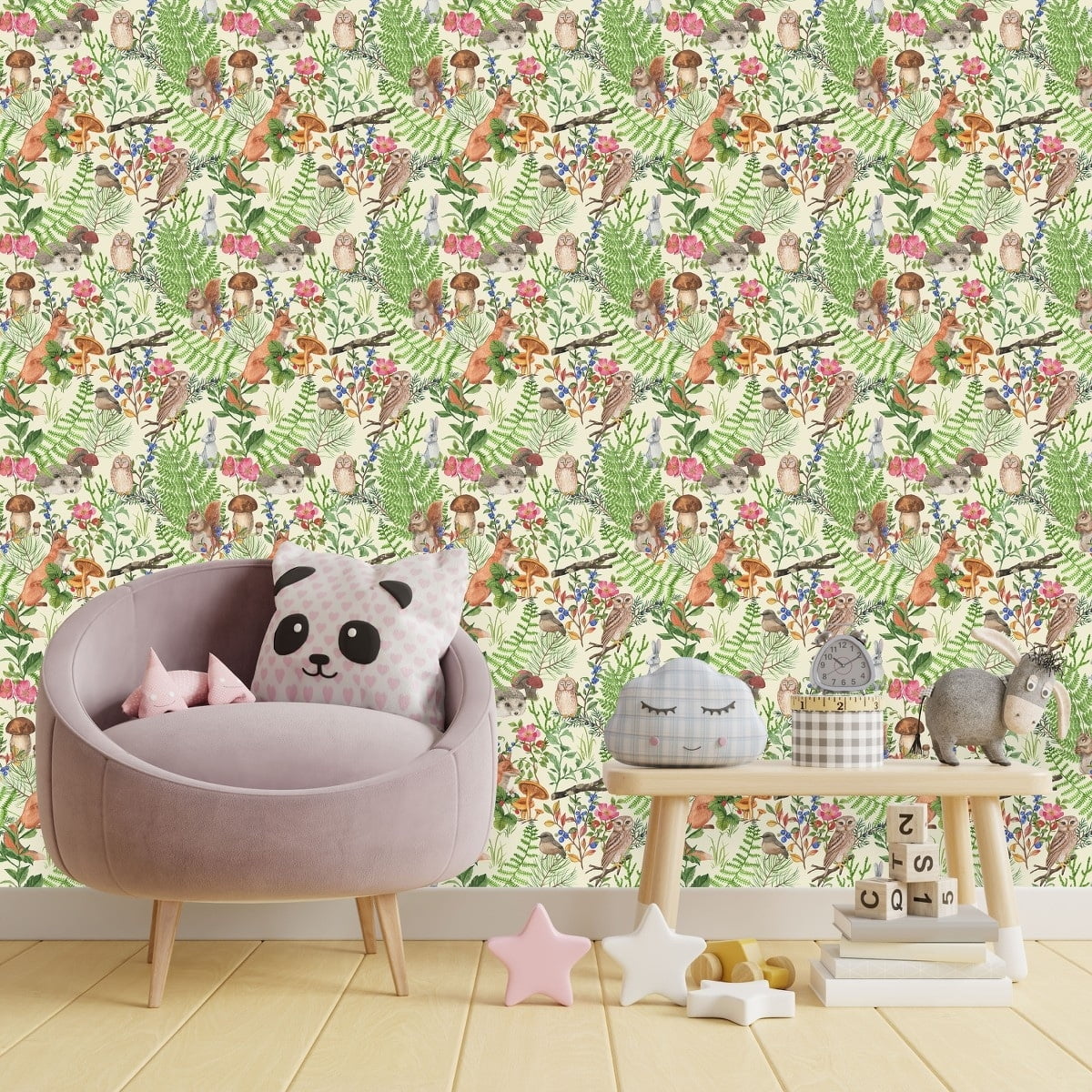 Forest Animals Wallpaper for Kids Pre-Pasted - 25"W x 225"H - Walmart.com