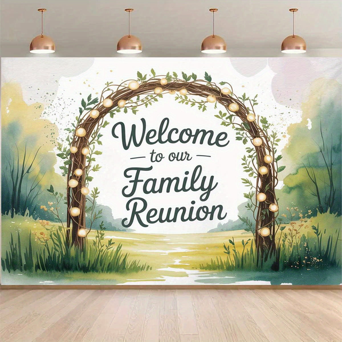 Forest Arch Family Reunion Backdrop Welcome to Our Family Reunion ...