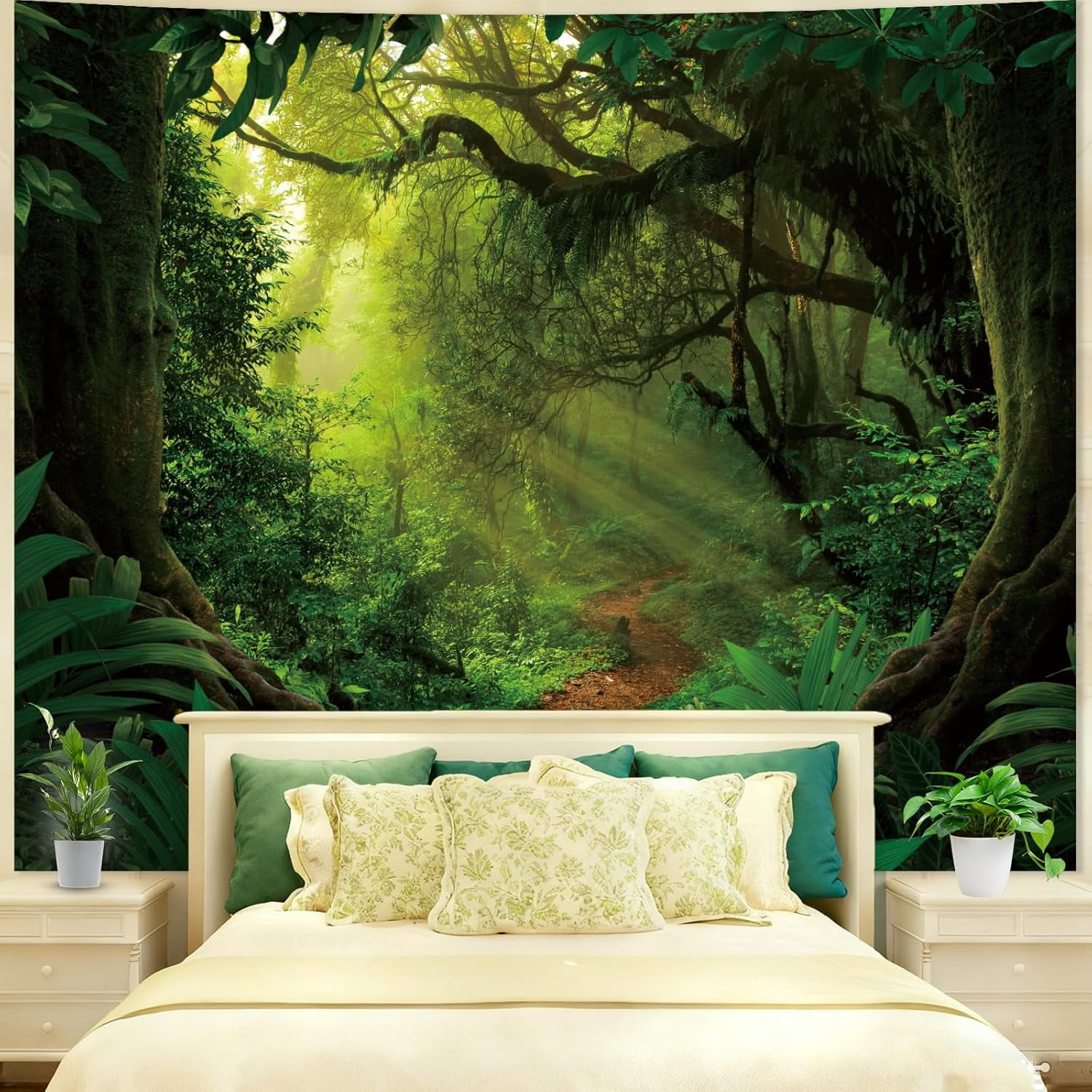 Forest Backdrop Tapestry for , Nature Tree Cave Fantasy Landscape ...
