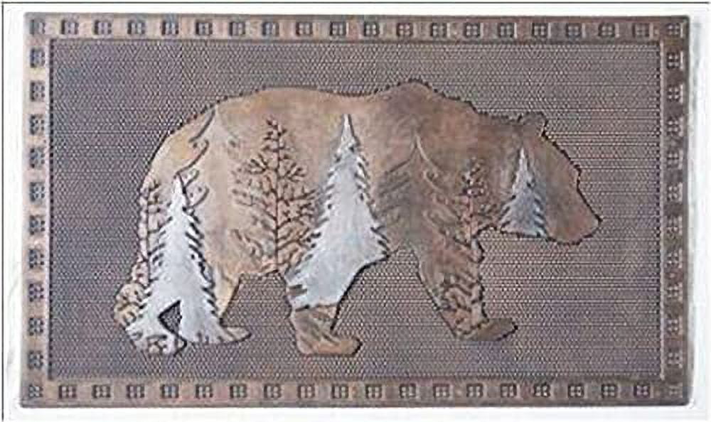 Forest Bear Door Mat Set, Coconut Coir with Vinyl Backing, Silver ...
