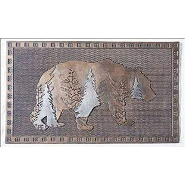 Forest Bear Door Mat Set, Coconut Coir with Vinyl Backing, Silver ...