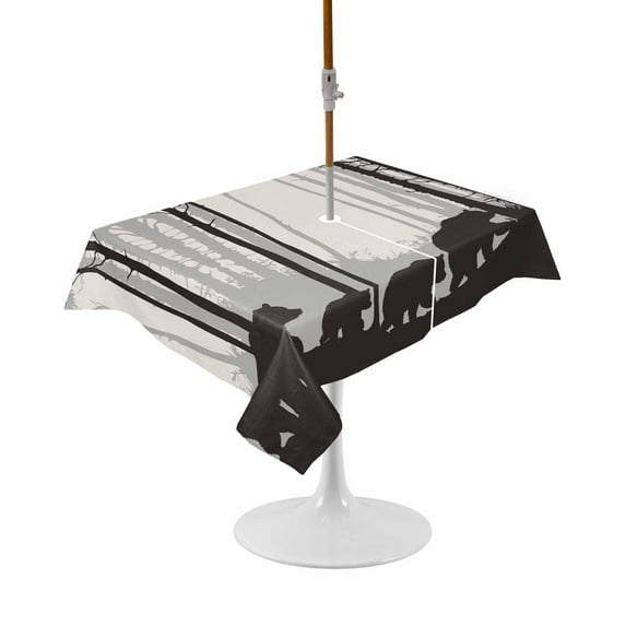 Forest Bear Rectangle Outdoor Tablecloth, Waterproof Table Cloth Cover ...