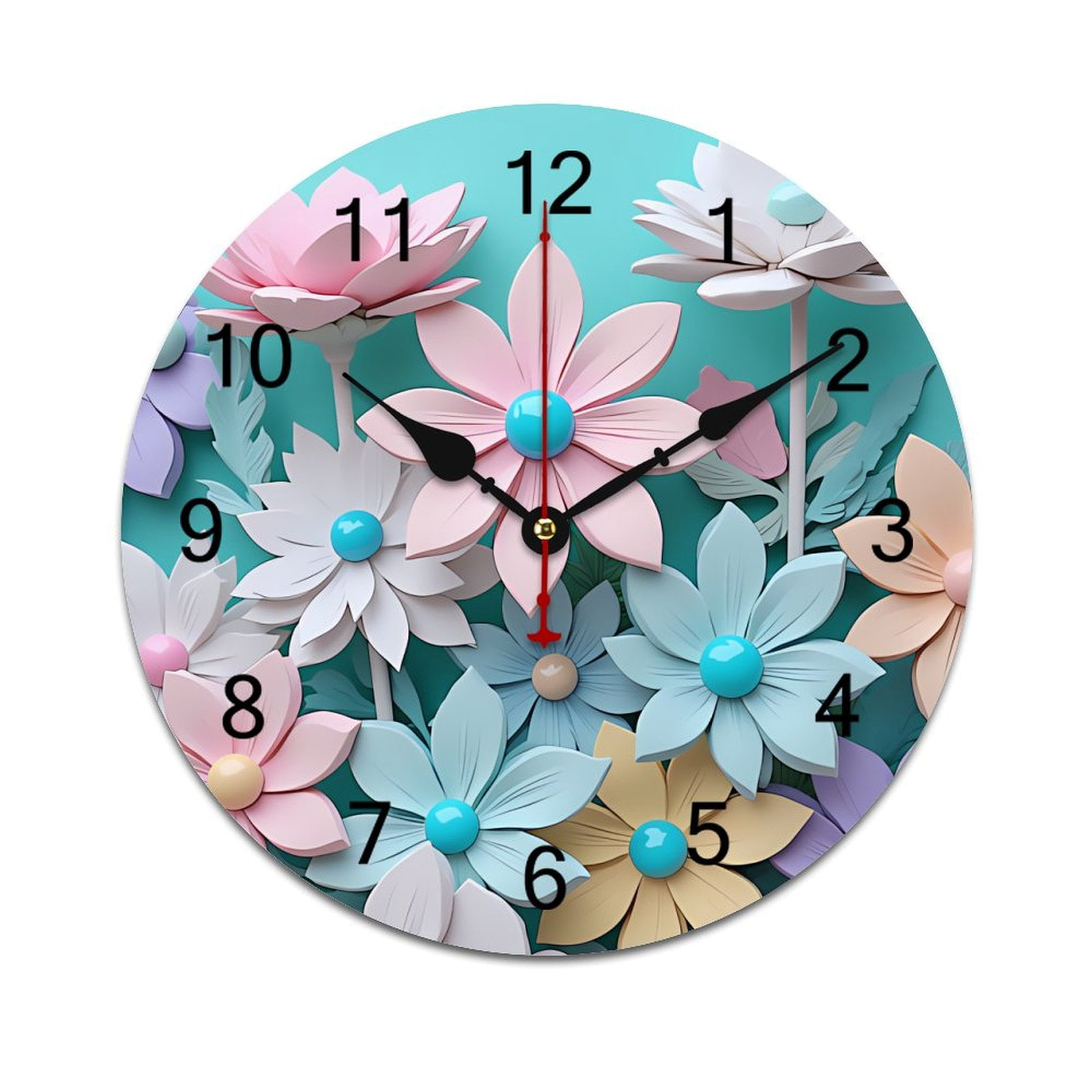 Forest Birds, And Flowers Word Saying Big Wall Clock Home Decor Art ...