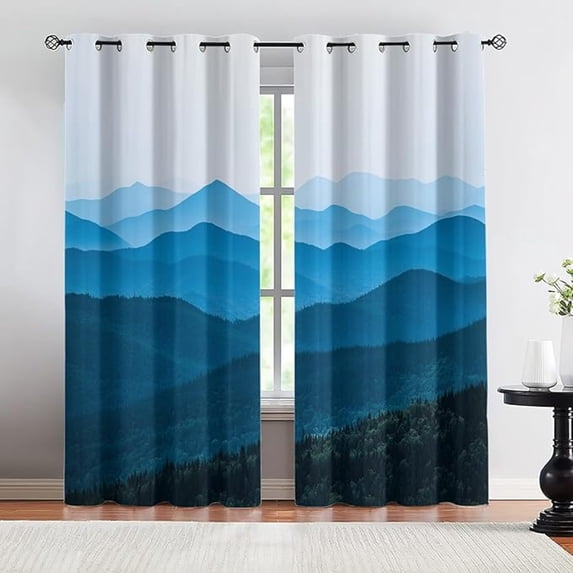 Forest Blackout Curtains For Girls Boys Home Decor, Mountains Forest ...