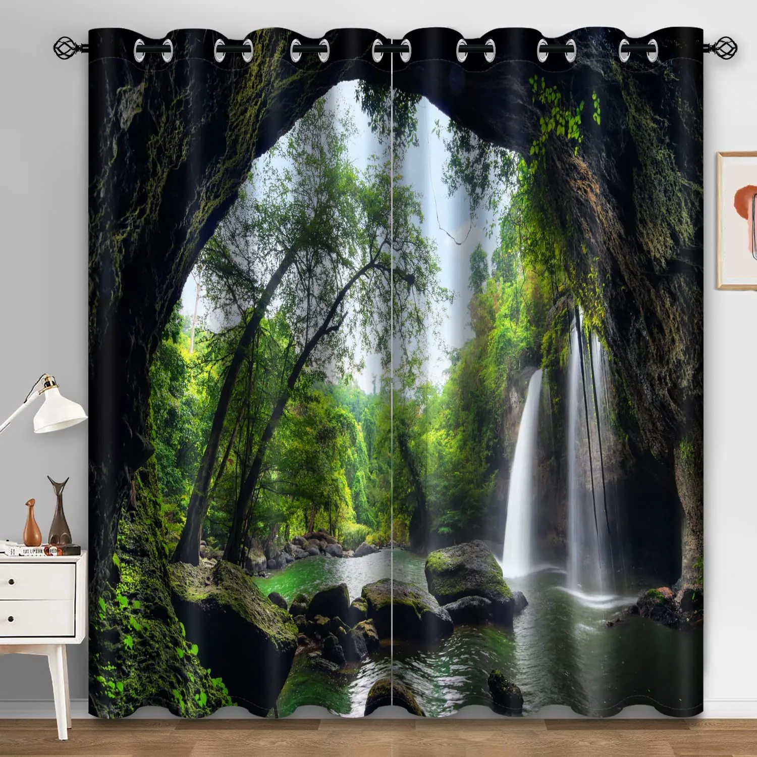Forest Blackout Curtains Mystic Rainforest Nature Scenery Curtain for ...