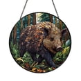 Forest Boar Stained Glass Style Suncatcher, Decorative Window Hanging ...