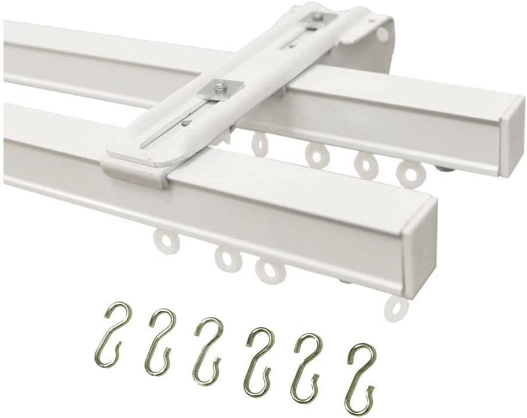 Forest CS Double Curtain Track Set-Wall Mount or Ceiling Mount, White ...
