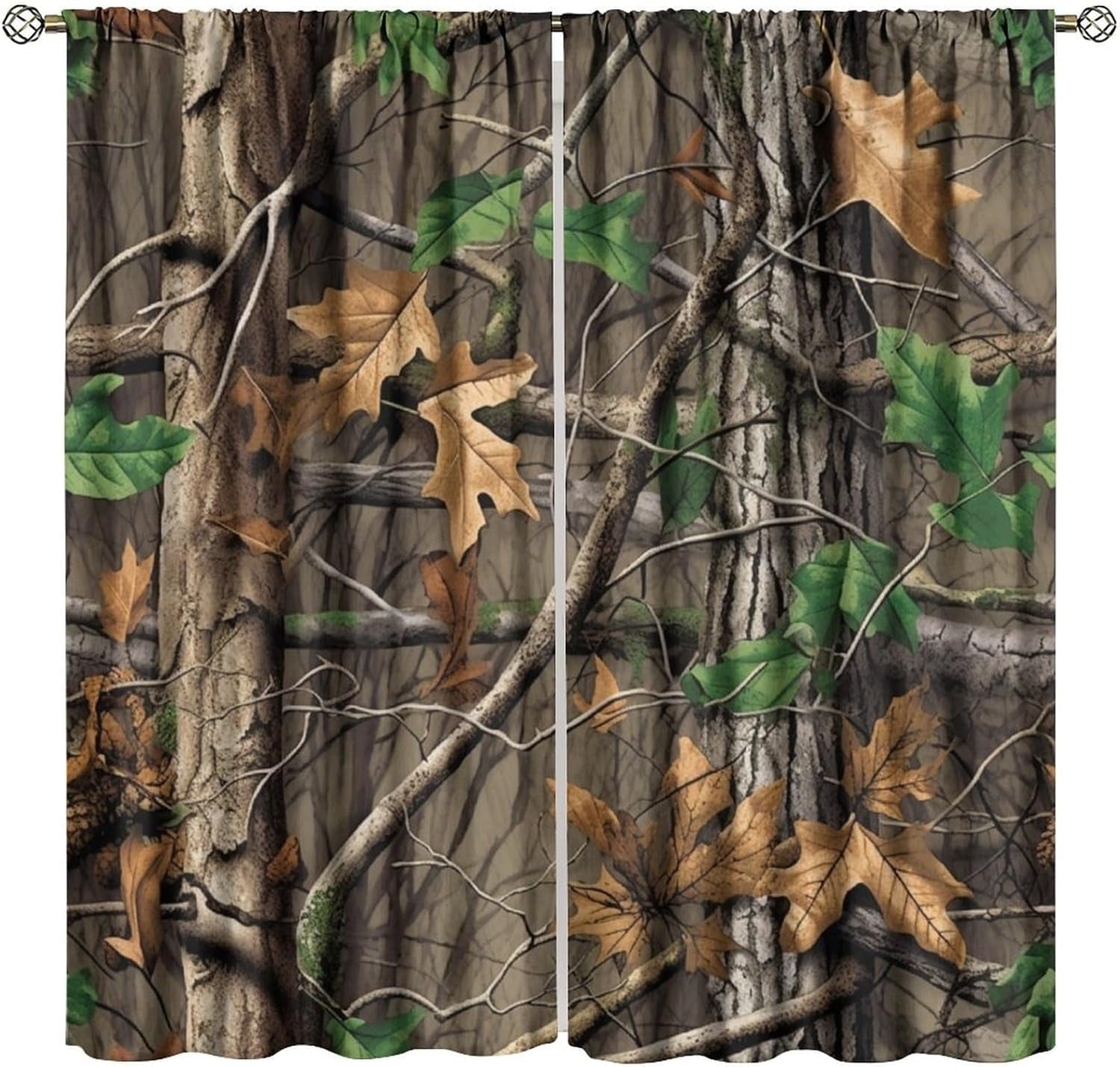 Forest Camouflage Curtains Camo Hunting Conifer Tree, Branches and ...