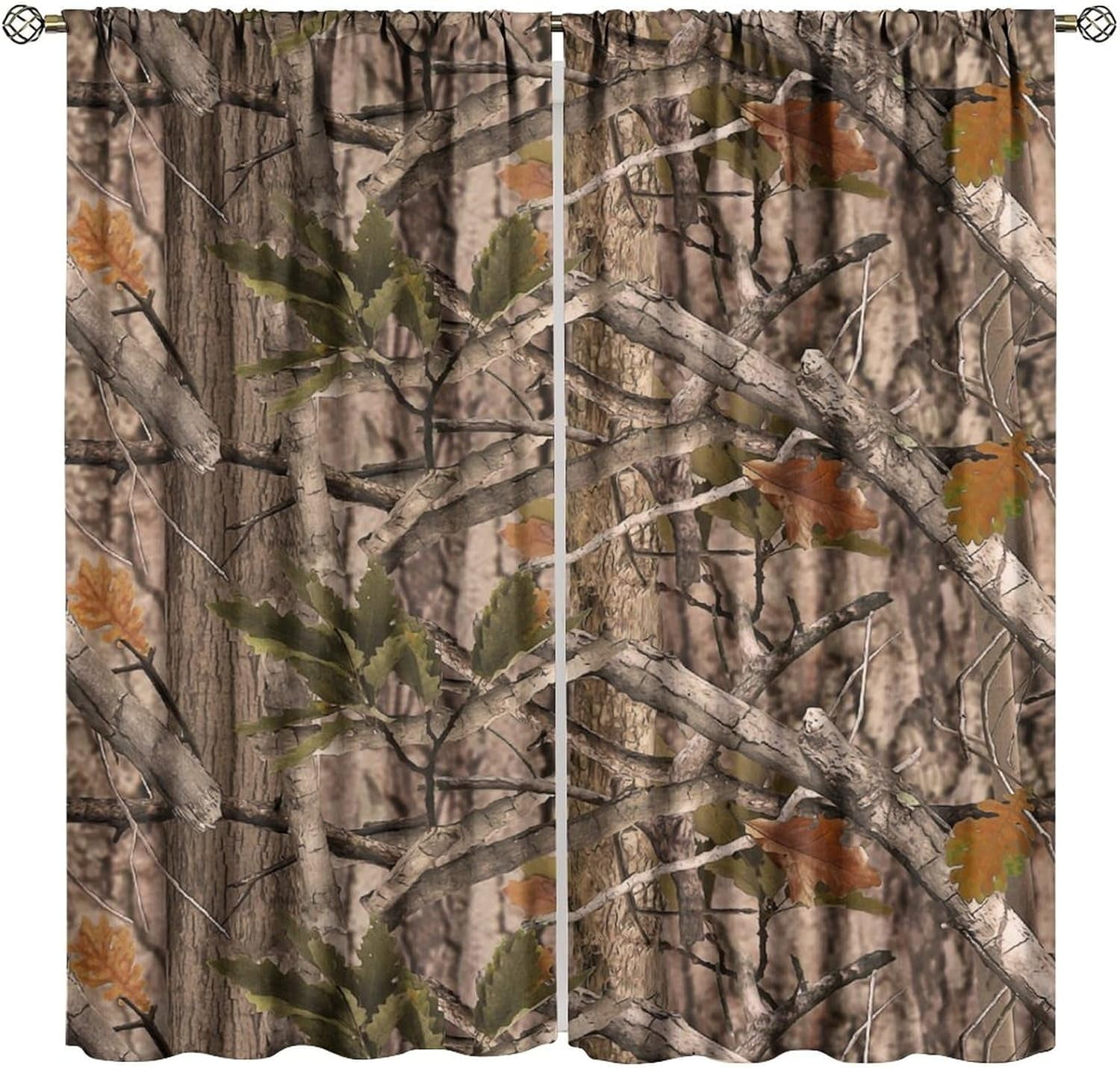 Forest Camouflage Curtains Forest Camo Trees Branches Oak Leaves ...