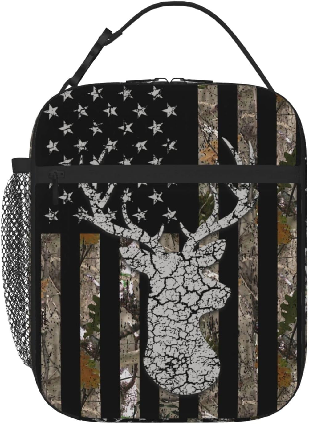 Forest Camouflage Insulated Lunch Bag Hunting Camo Deer with Retro ...