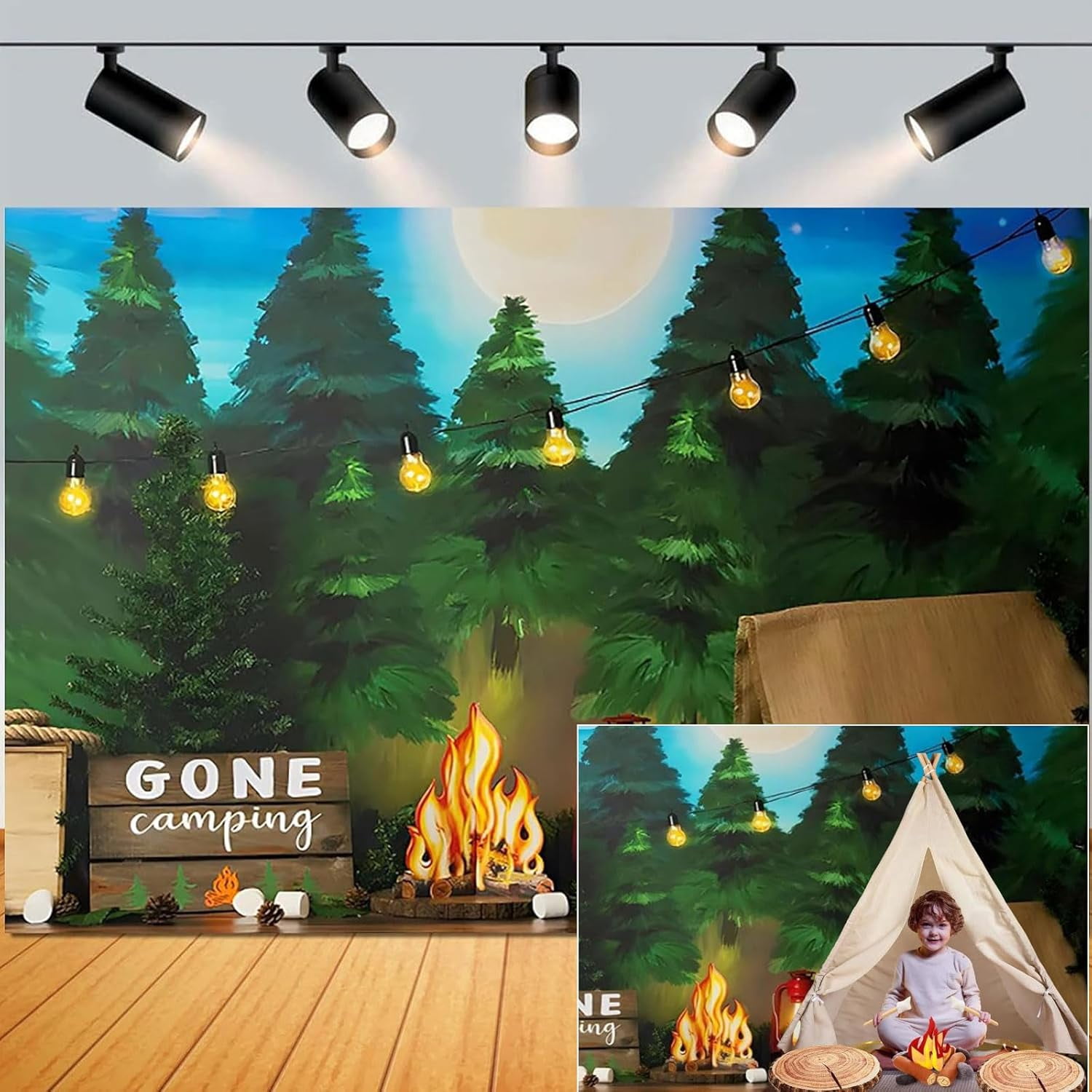 Forest Camping Beautiful Backdrop Jungle Woodland Forest Adventure ...
