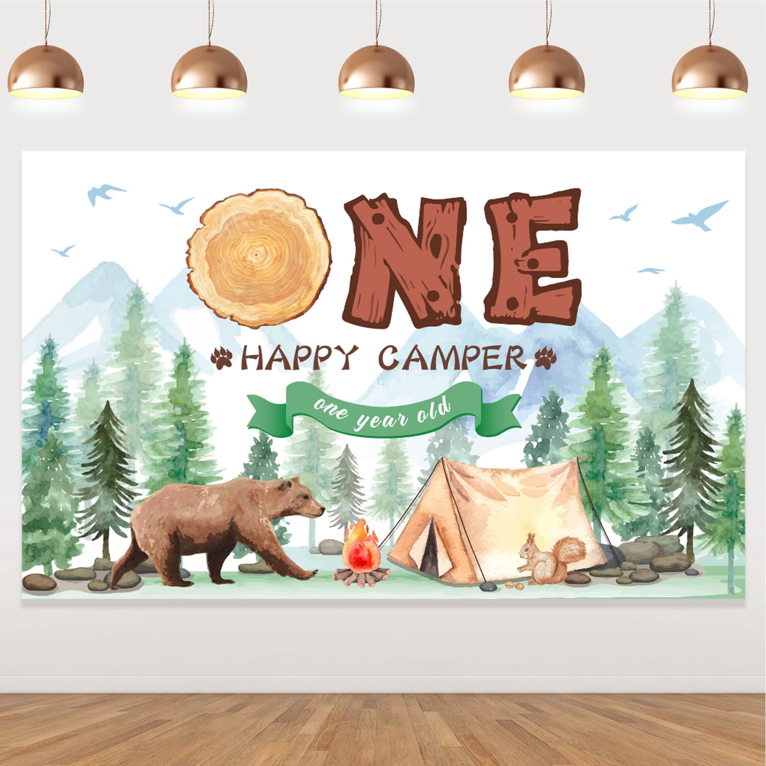 Forest Camping Birthday Backdrops, Camping Birthday Baby Shower ...